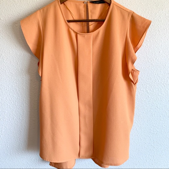Zara | Tops | Zara Rust Orange Top Womans Large | Poshmark